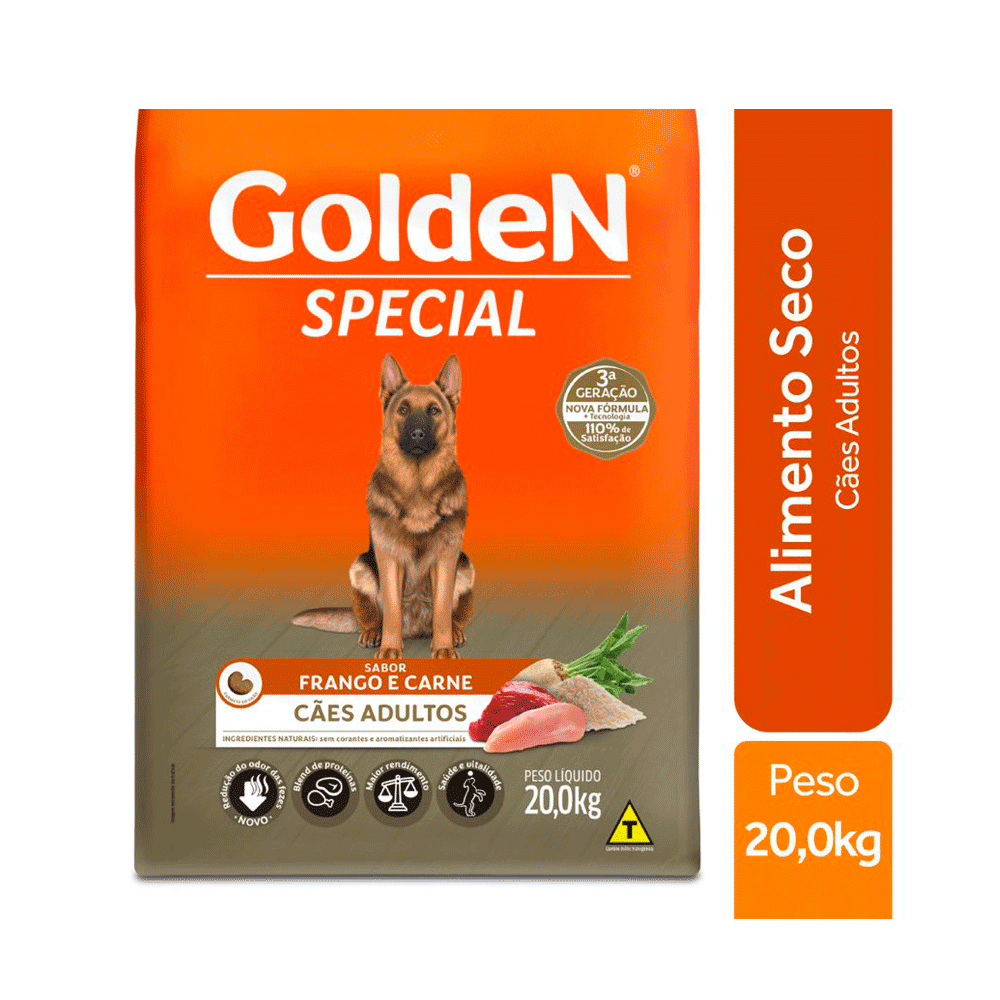 Golden Special Cães Adultos Frango e Carne 15 kg